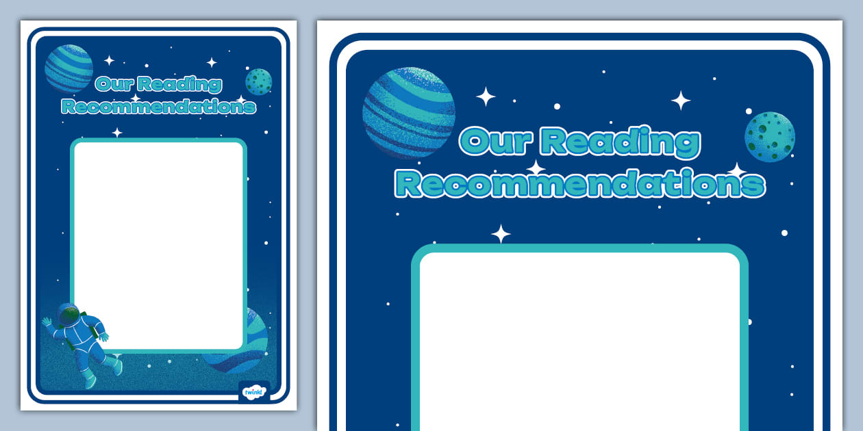 Space-Themed Reading Recommendations Display Poster - Twinkl