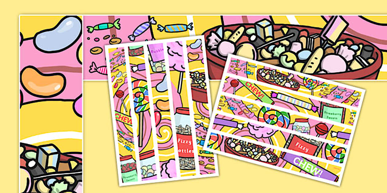 Sweets Display Borders (teacher made) - Twinkl