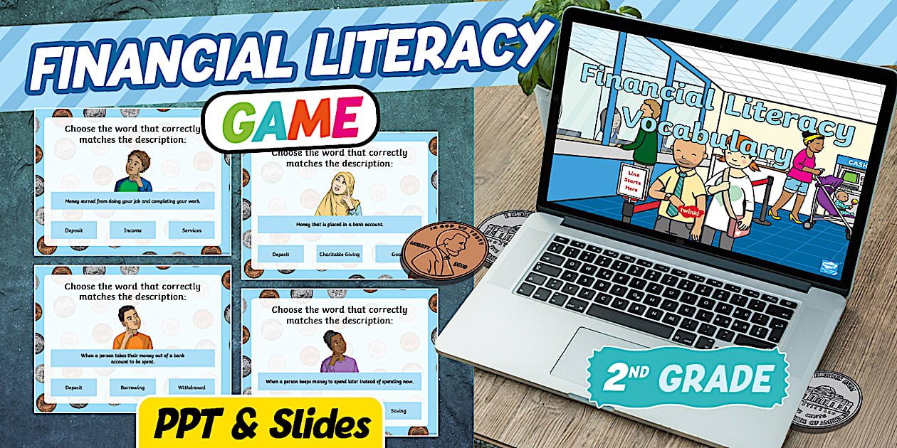 Second Grade Financial Literacy PowerPoint Game - Twinkl