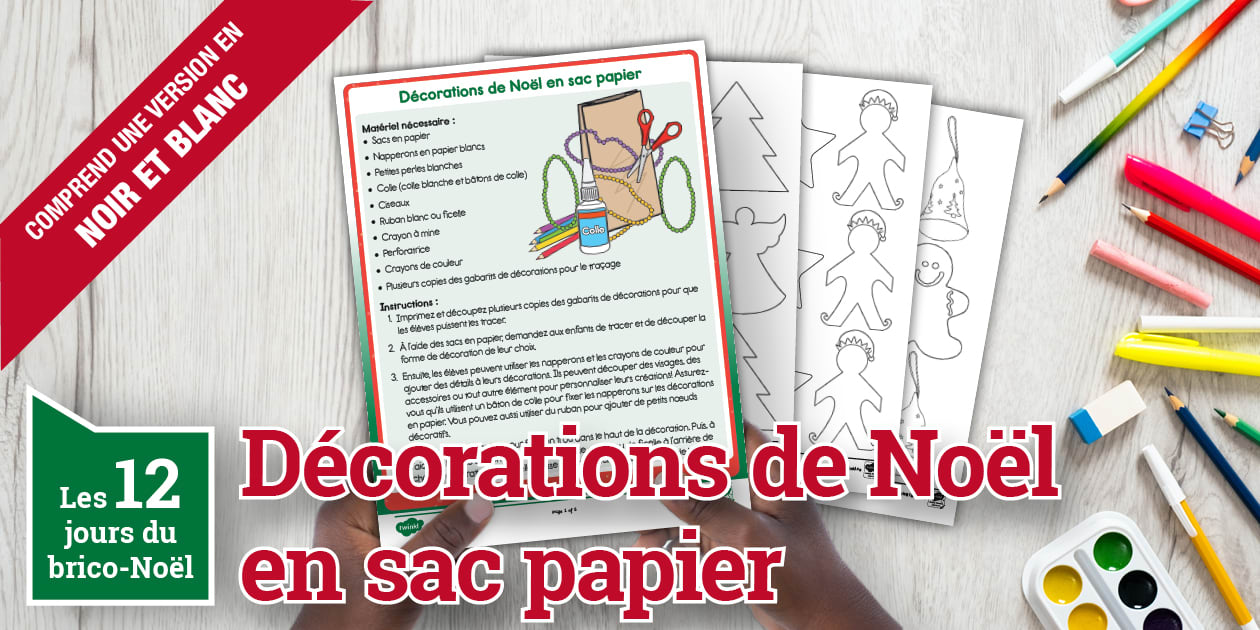 12 Days of Craftsmas: Paper Bag Christmas Ornaments French