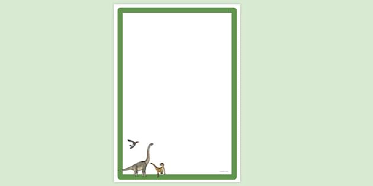 Simple Blank Printable Dinosaur Page Border (teacher made)