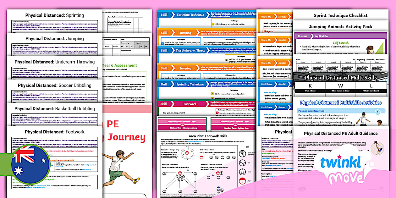 Move PE Years 3-4 Physical Distanced Multiskills Unit Pack