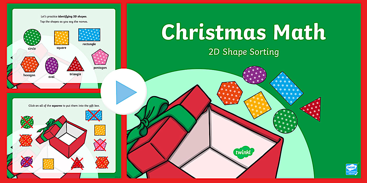Christmas 2D Shape Sorting PowerPoint for Kids | Twinkl USA