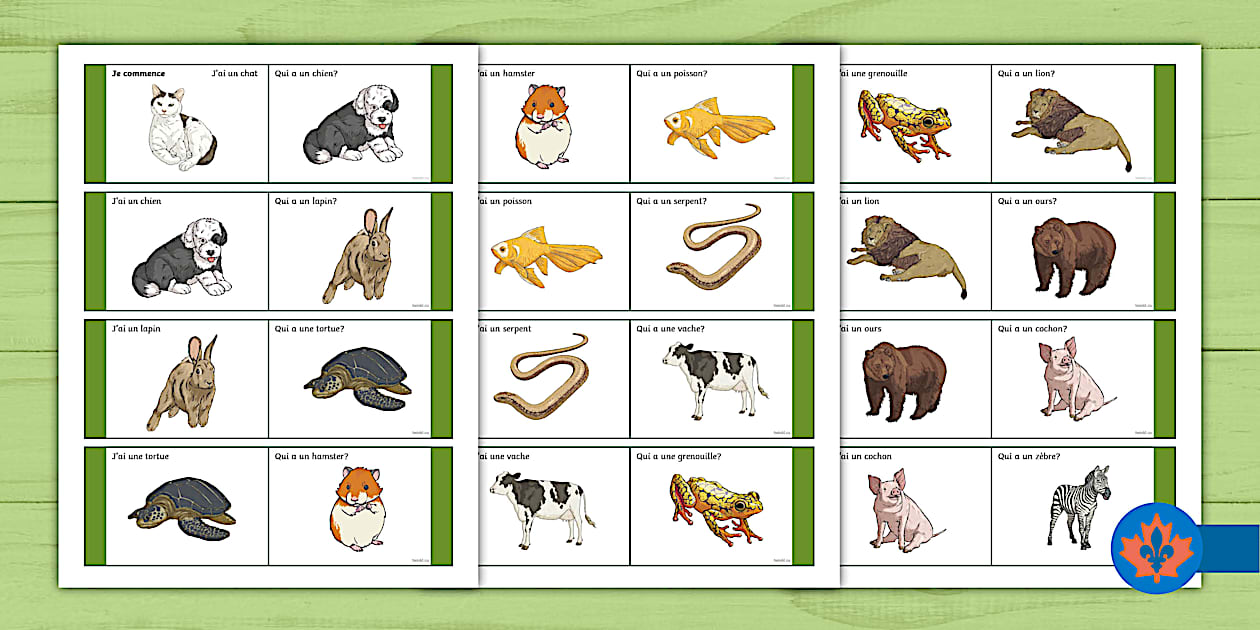 J'ai Qui a Animaux (teacher made) - Twinkl
