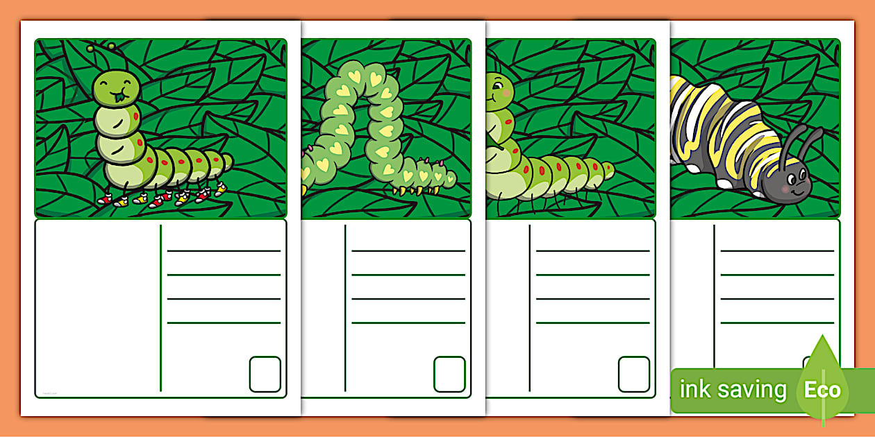 Free Caterpillar Themed Postcards for Kids: Download now!