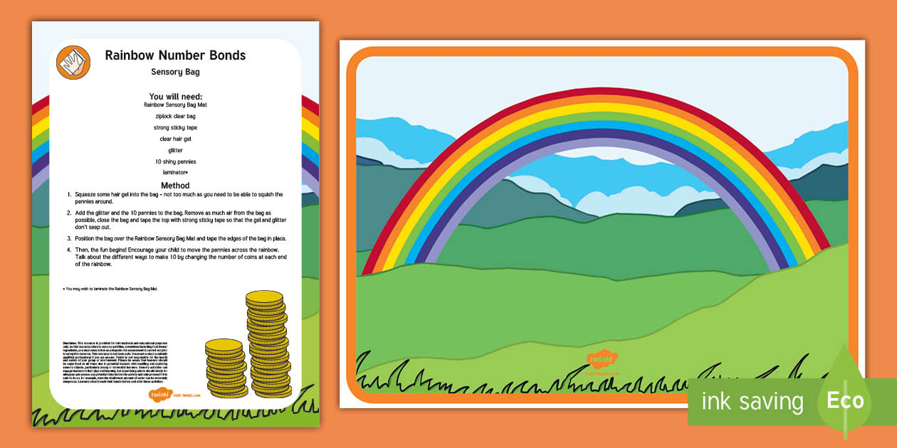 Rainbow Number Bonds to 10 Maths Activity Sensory Bag