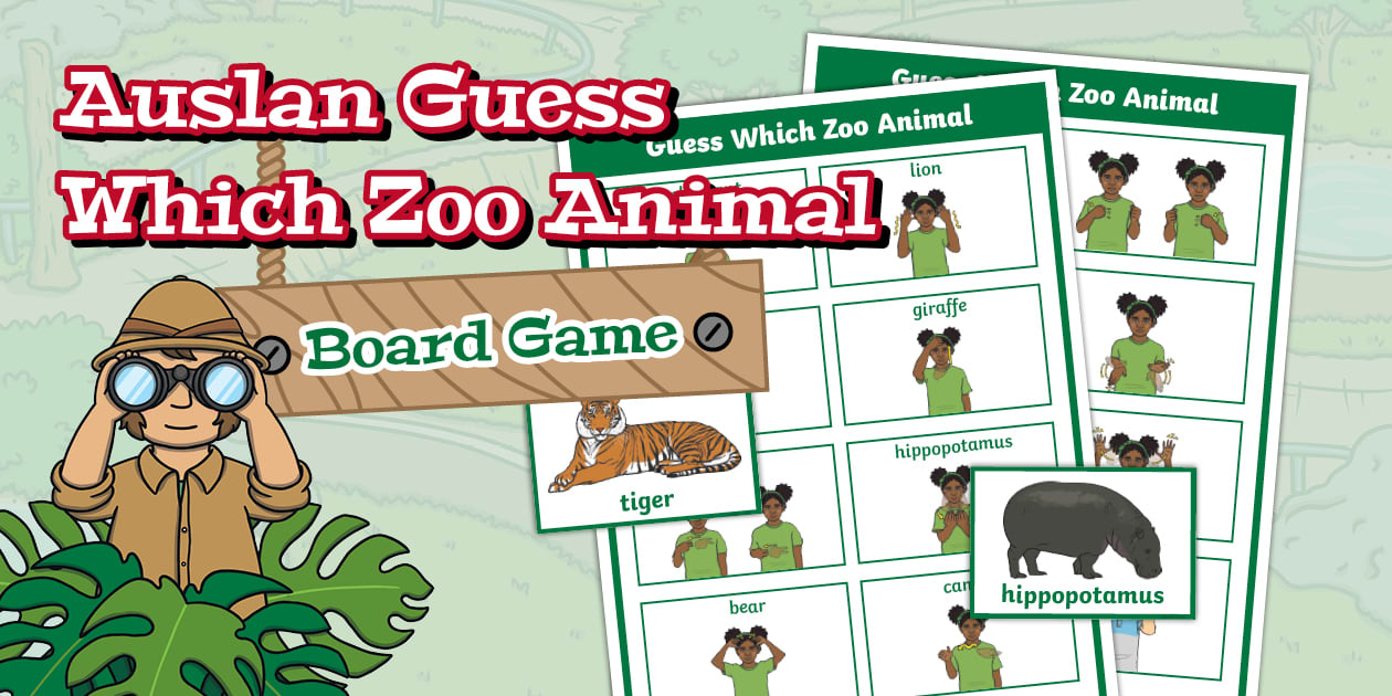 Auslan Guess Which Zoo Animal Board Game