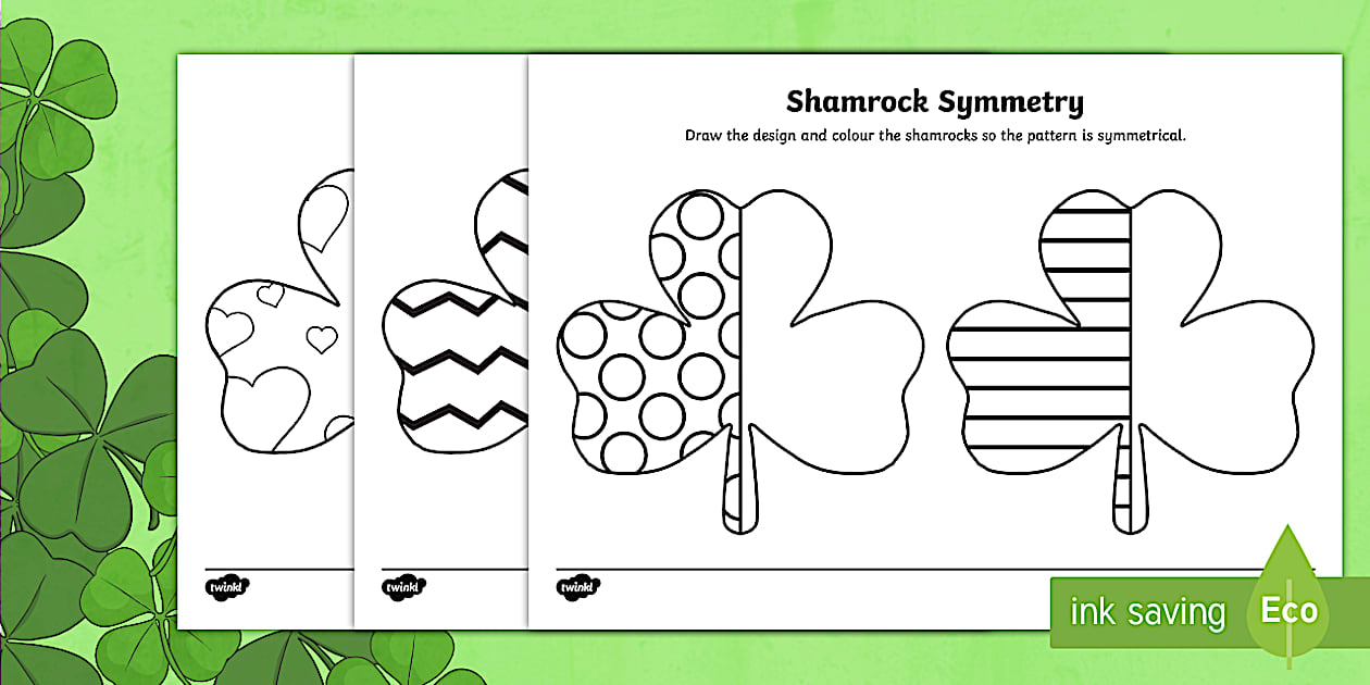 Shamrock Symmetry Worksheet / Worksheets - Twinkl