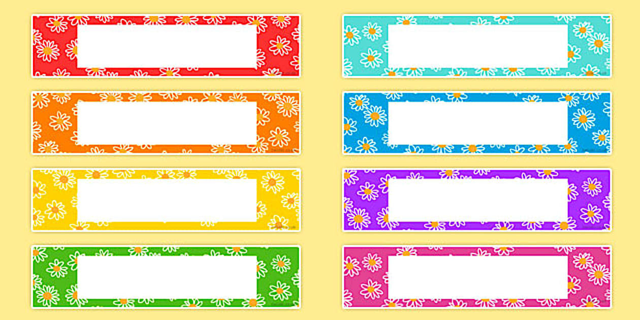 Flower Drawer Peg Name Labels (teacher made) - Twinkl