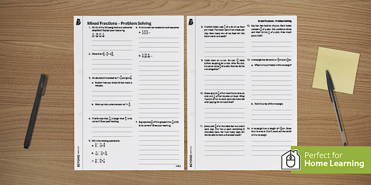 👉 Mixed Fractions Problem Solving | KS3 Maths | Beyond