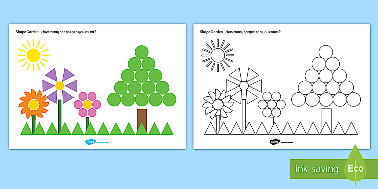 Shape Garden Counting Activity (teacher made) - Twinkl