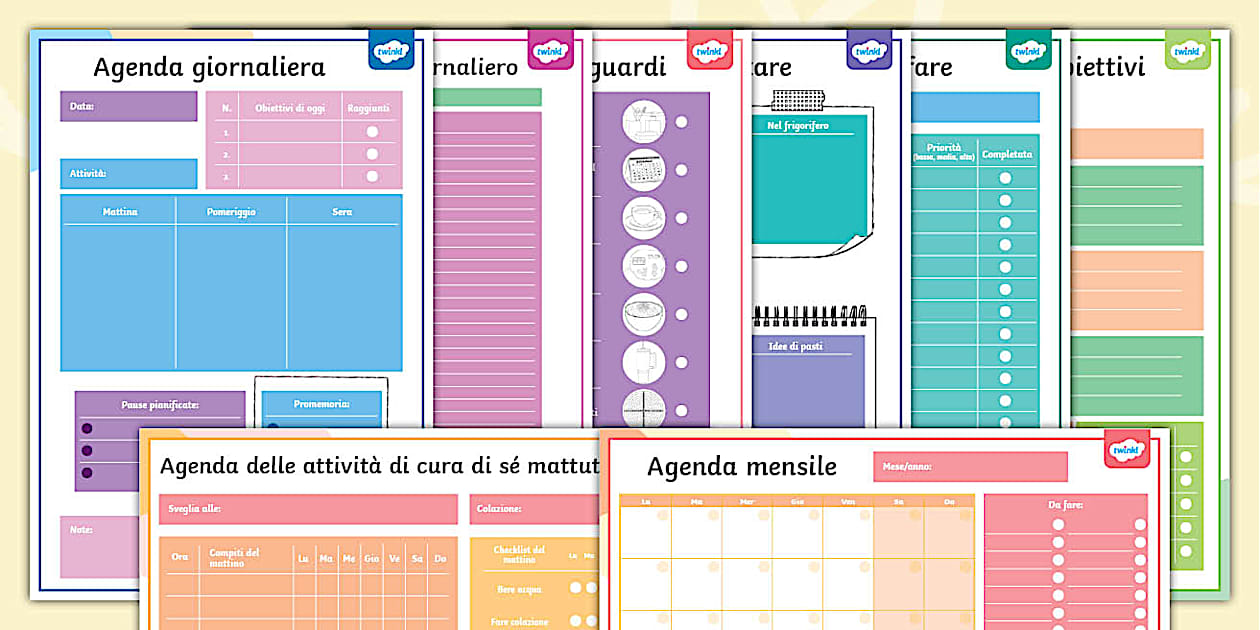 Agenda ADHD-friendly - pacco (teacher made) - Twinkl