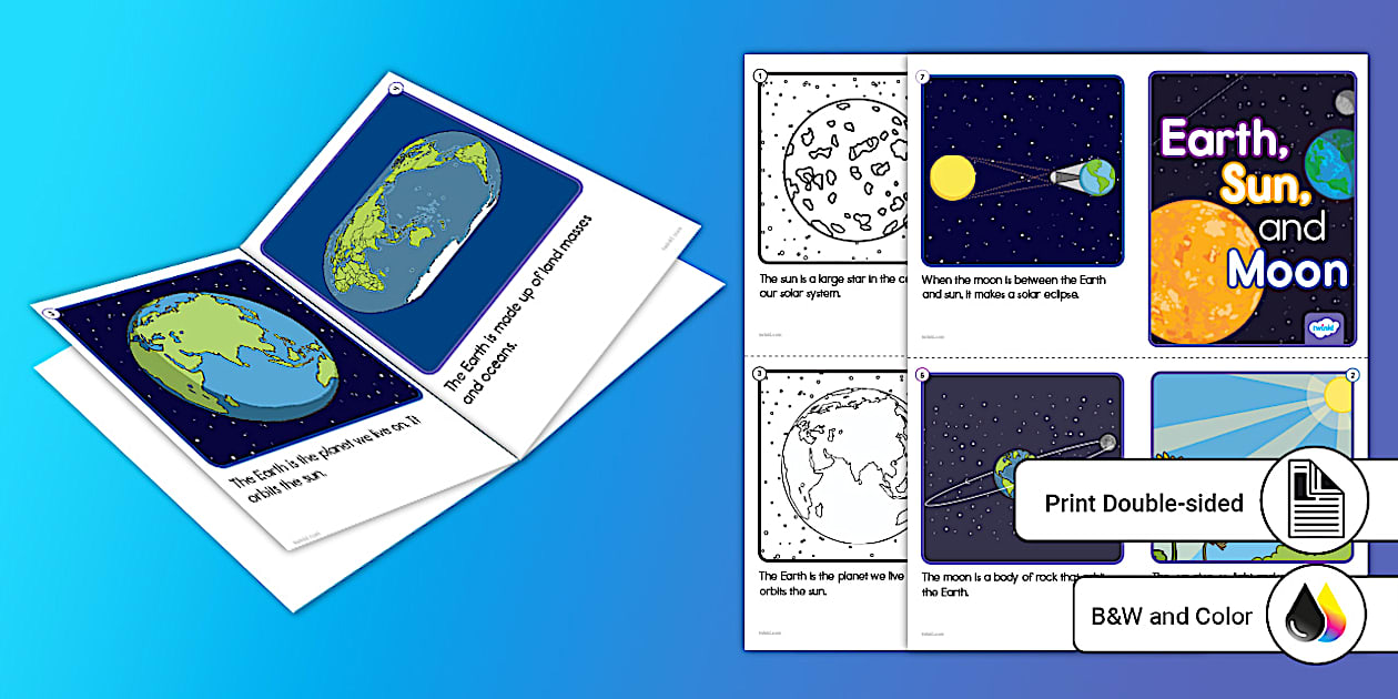 Earth, Sun, and Moon Emergent Reader (Hecho por educadores)