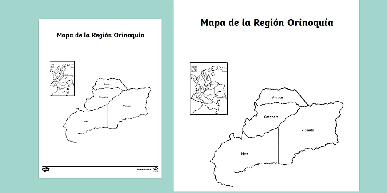 Dibujo de la región Orinoquía - Mapas - Twinkl Colombia
