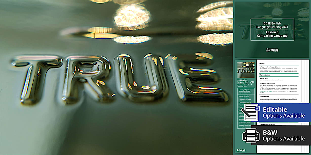 GCSE English Language Reading AO3 Lesson Three - Twinkl