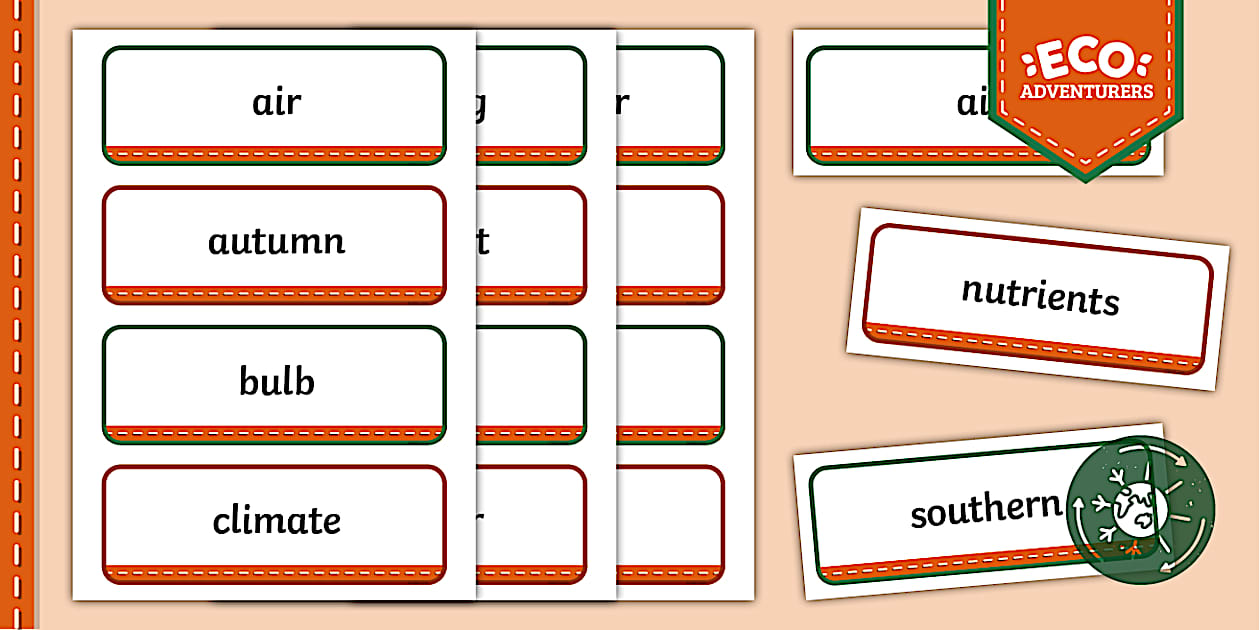 Year 1 Earth's Climate & Cycles: Key Vocabulary Cards