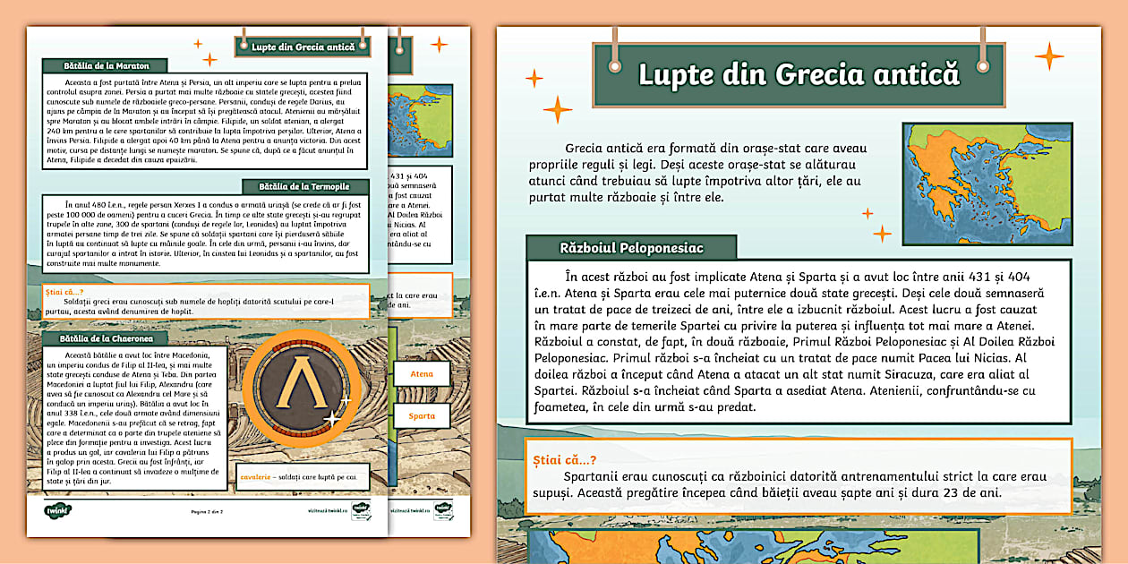 Lupte din Grecia antică – Fișă informativă - Twinkl