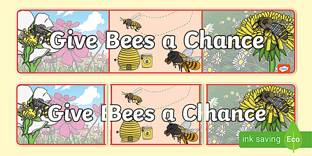 Give Bees a Chance Display Banner (teacher made) - Twinkl