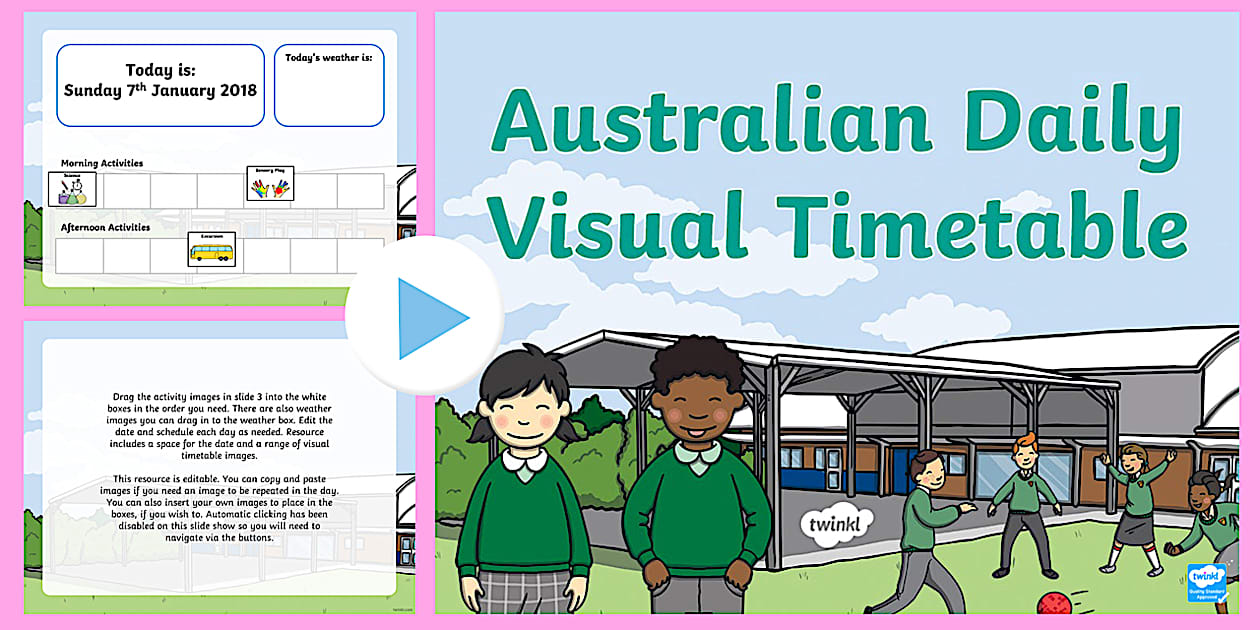 Australian Daily Timetable PowerPoint - Twinkl