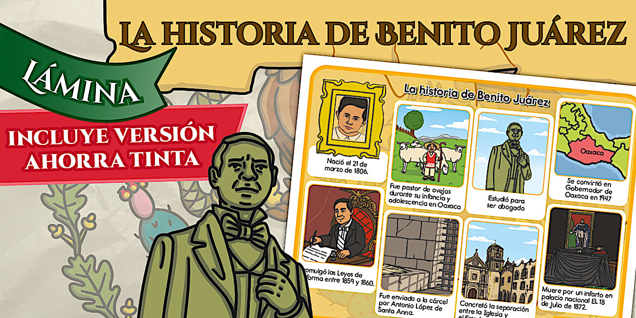 Lámina: La historia de Benito Juárez