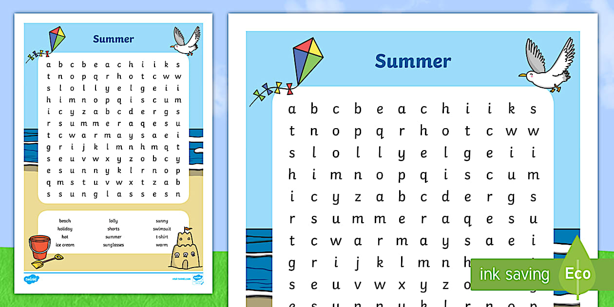 Summer Word Search | 3rd/4th Class Resources (teacher made)