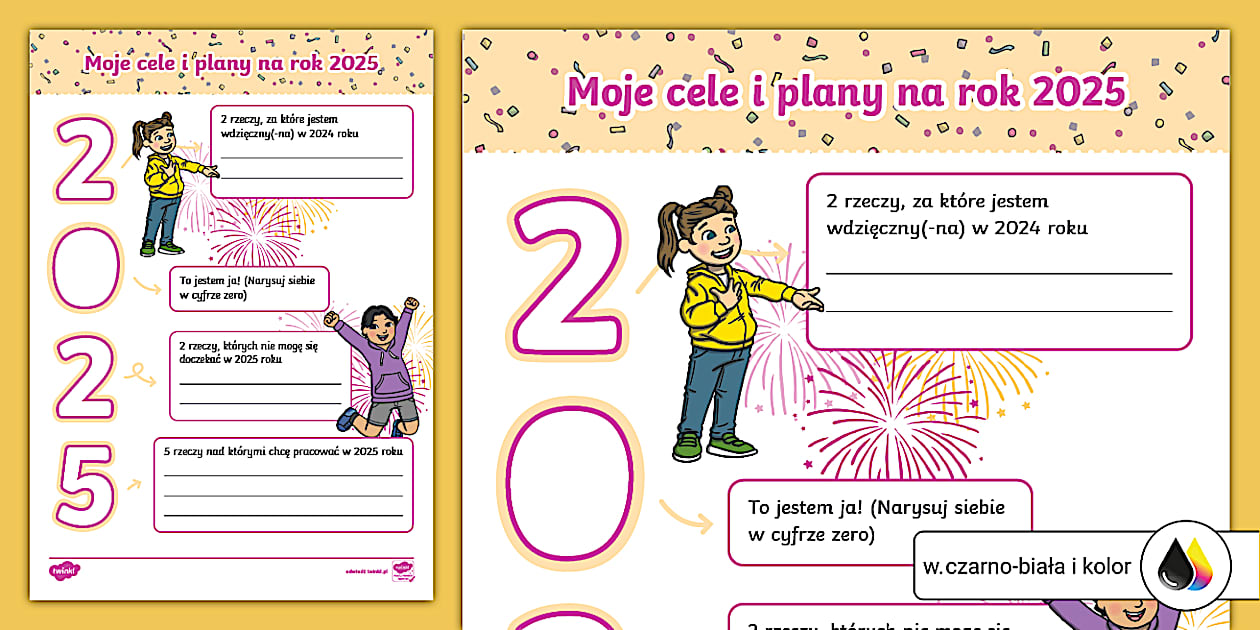 Nowy Rok 2025 | Moje cele i marzenia | Karta refleksji