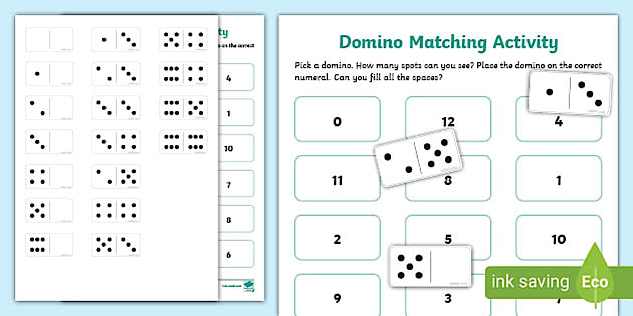 👉 Conceptual Subitising Domino Matching Activity - Twinkl