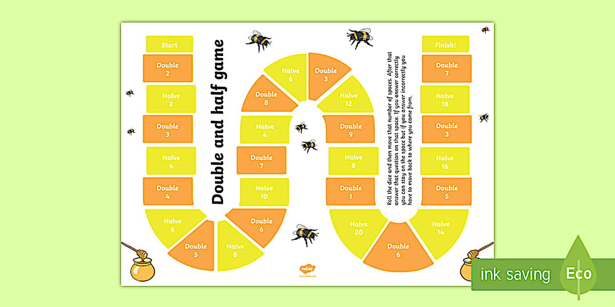 Maths - Doubling and Halving Game - Primary Resources