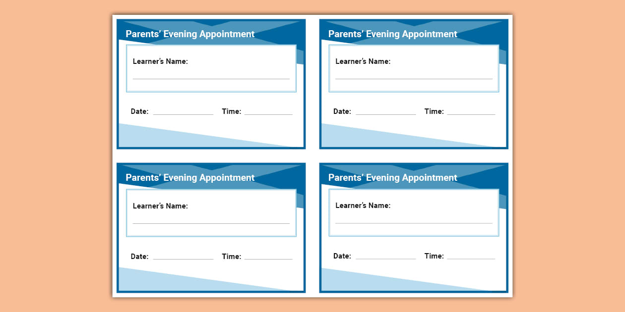 Parents' Evening Appointment Cards (teacher made) - Twinkl