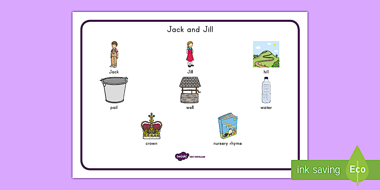 Precursive Jack and Jill Word Mat (teacher made) - Twinkl