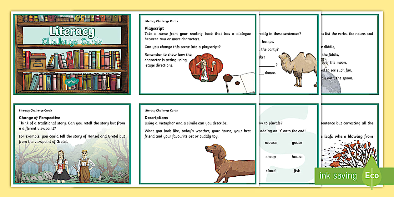 Literacy Challenge Cards (teacher made) - Twinkl