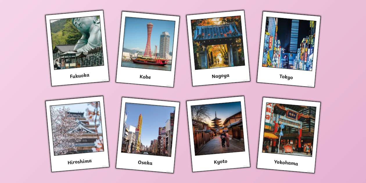 Japanese Cities Instant Photo Style Display Images - Twinkl