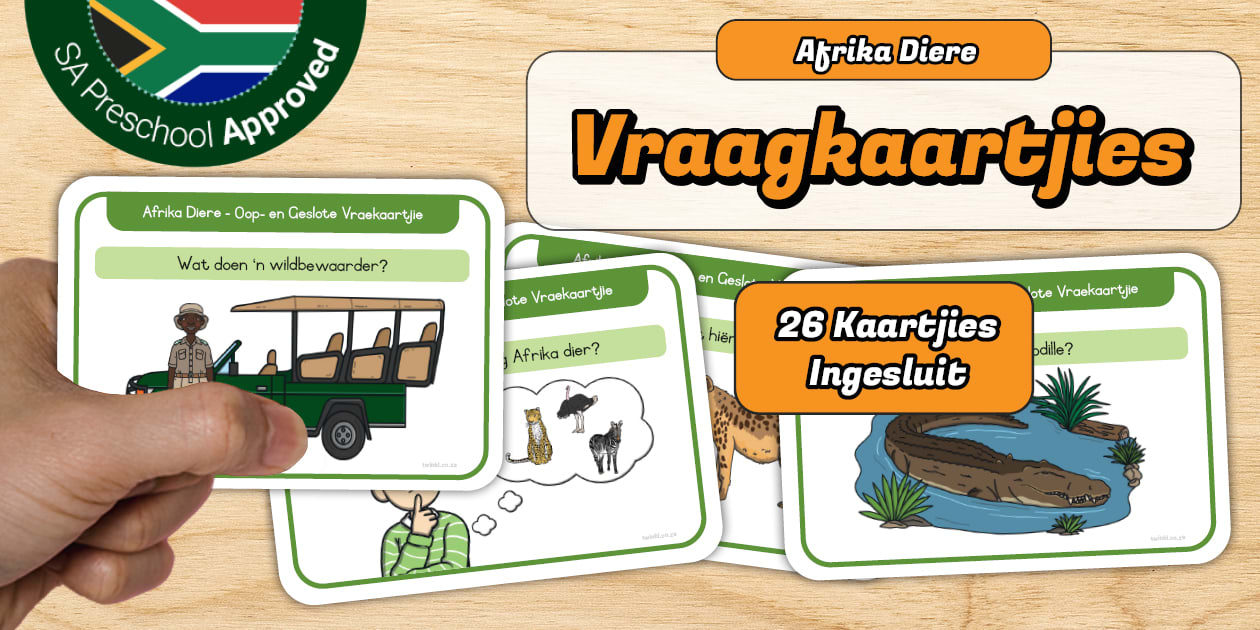Voorskool - Afrika Diere - Vraagkaartjies