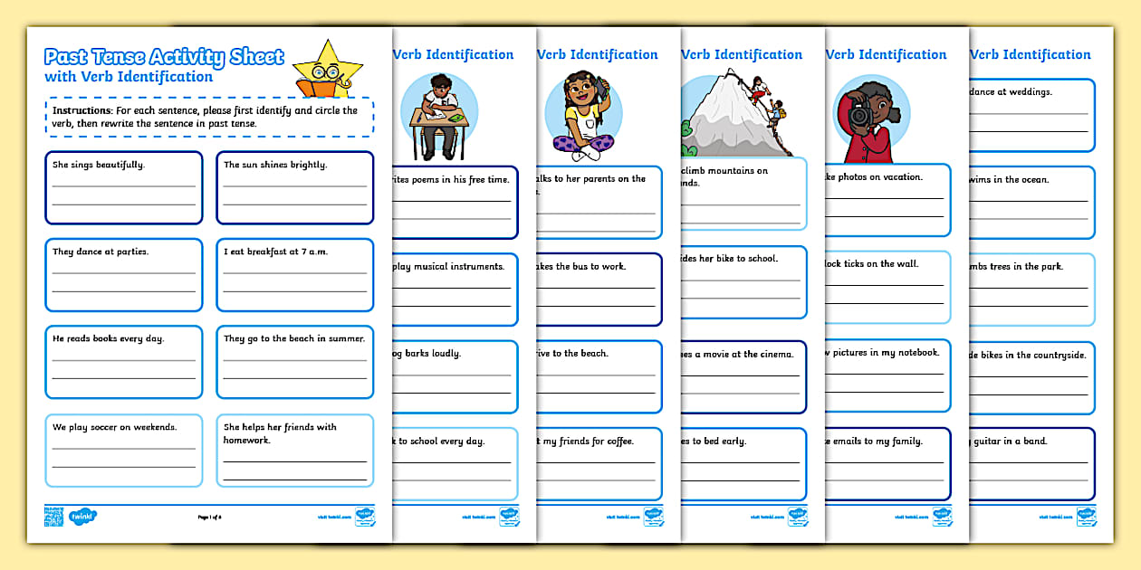 Practicing the Past Tense with Verb Identification - Twinkl