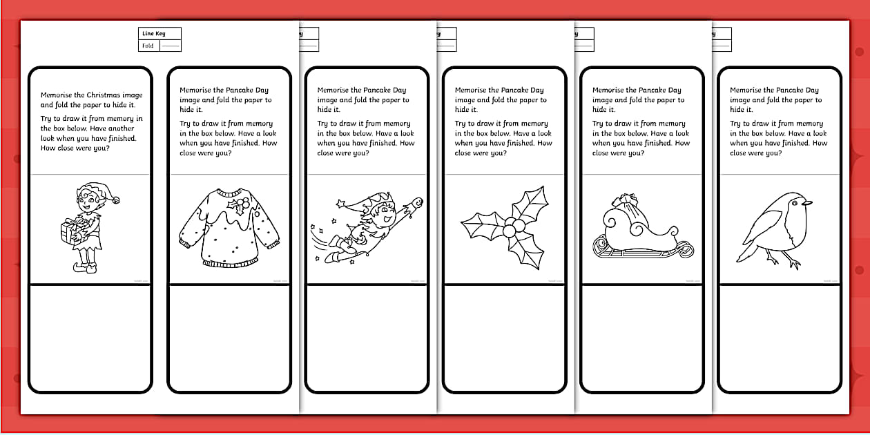 Christmas Draw from Memory Activity (teacher made) - Twinkl