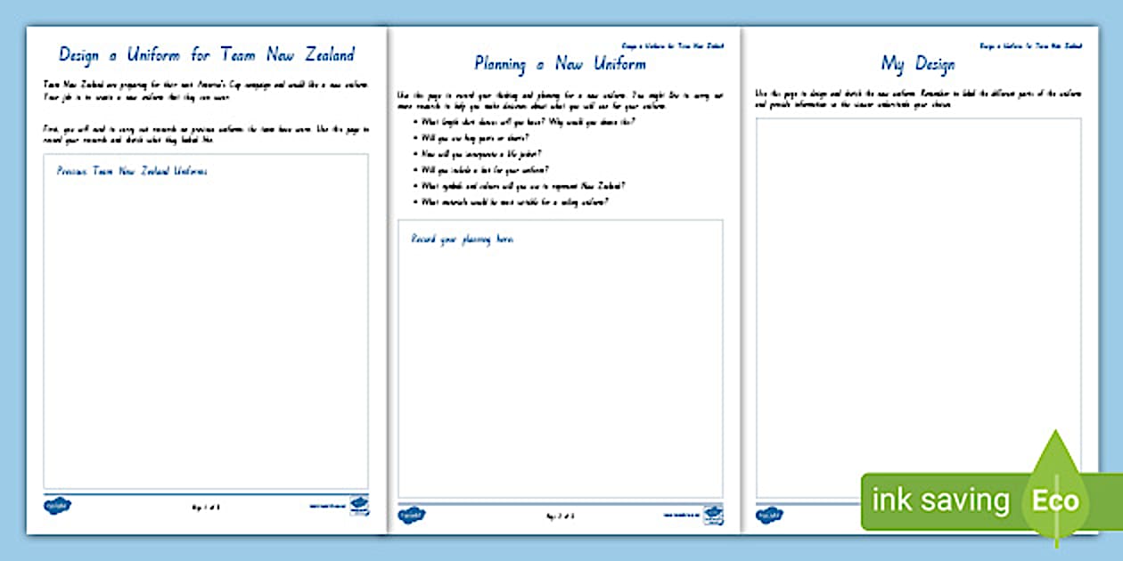 Design a Team New Zealand Uniform (teacher made) - Twinkl