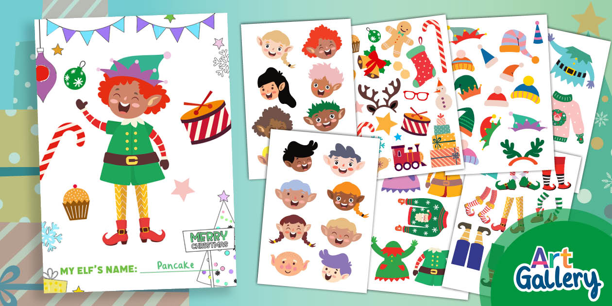 Design an Elf Collage Activity (teacher made) - Twinkl