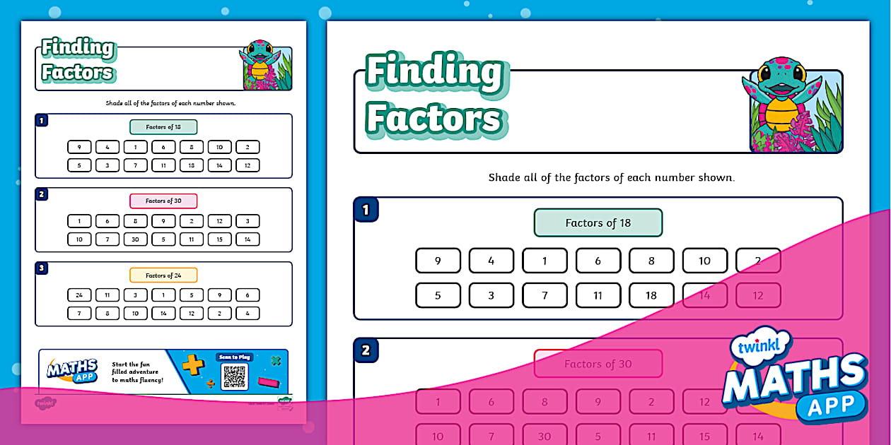 👉 Year 6 Finding Factors Skill Safari Activity Sheet
