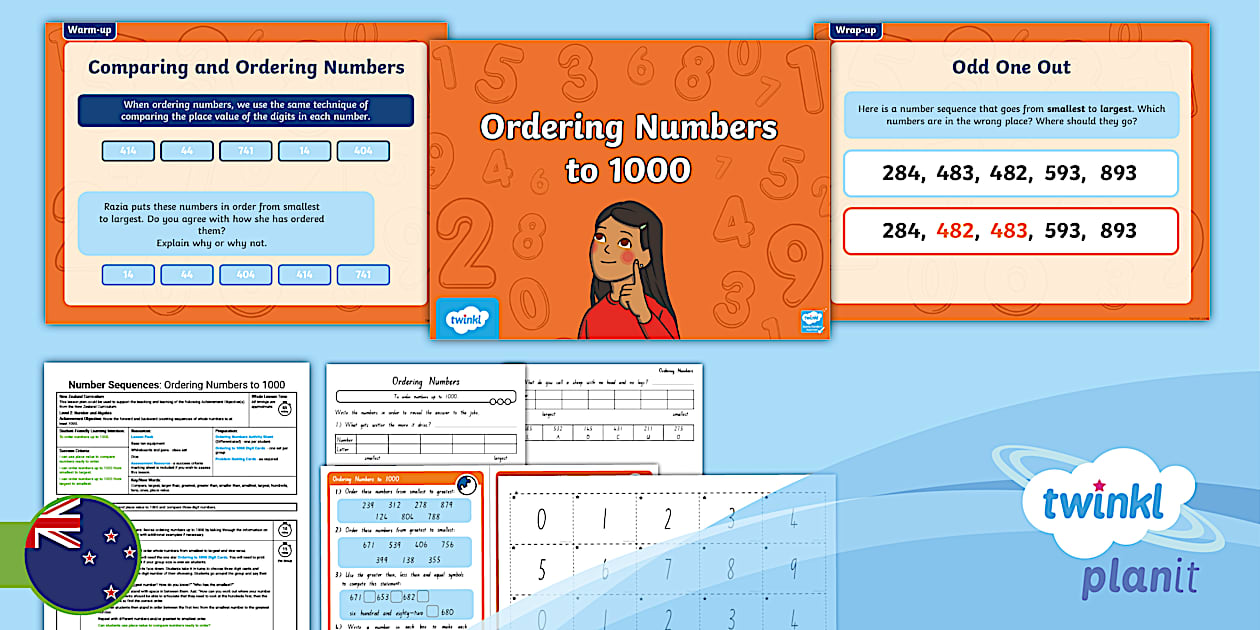 Level 2 Number Sequences: Order Numbers up to 1000 Lesson 1