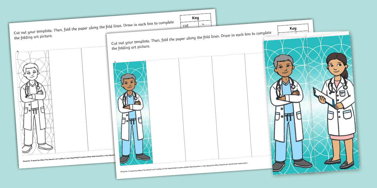 Doctor Folding Art Template - Twinkl Arts and Crafts