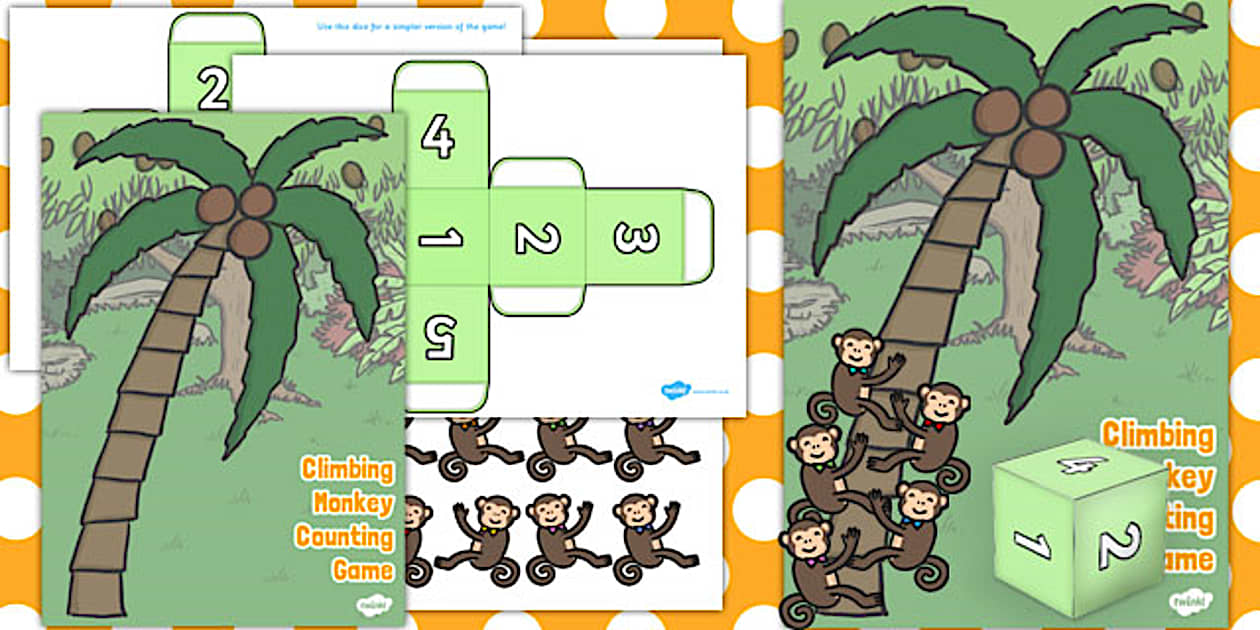 Climbing Monkey Counting Game Resource Pack (teacher made)