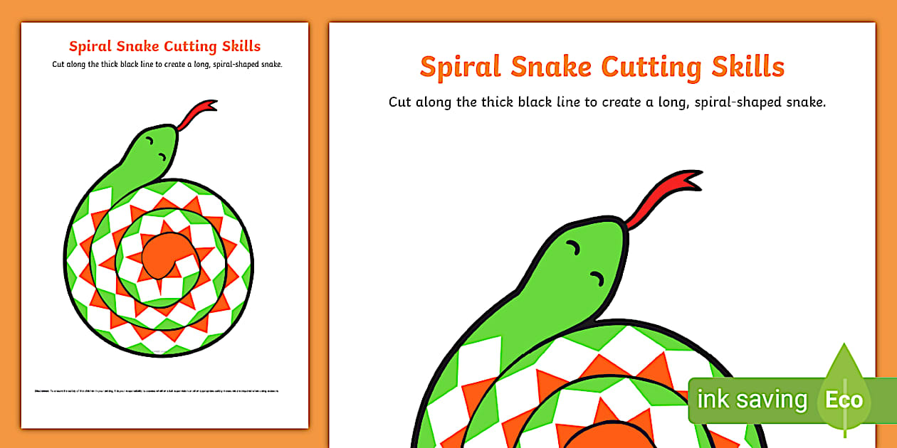 Snake Cutting Skills Activity Sheet (teacher made) - Twinkl