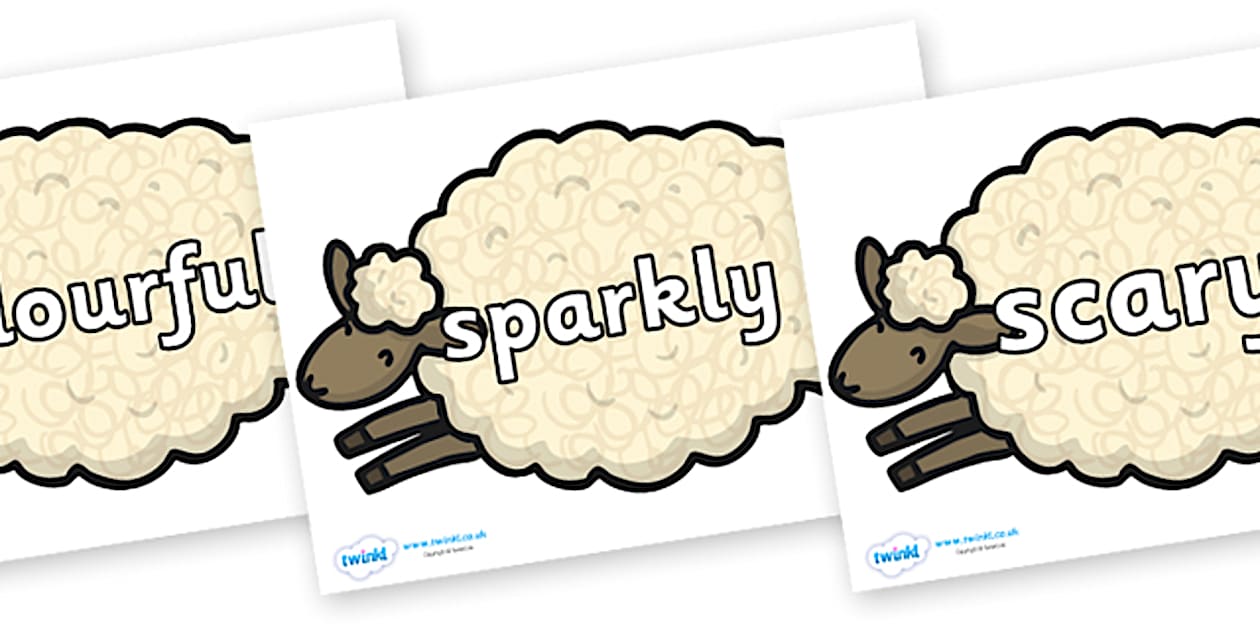Precursive Wow Words on Sheep (teacher made) - Twinkl