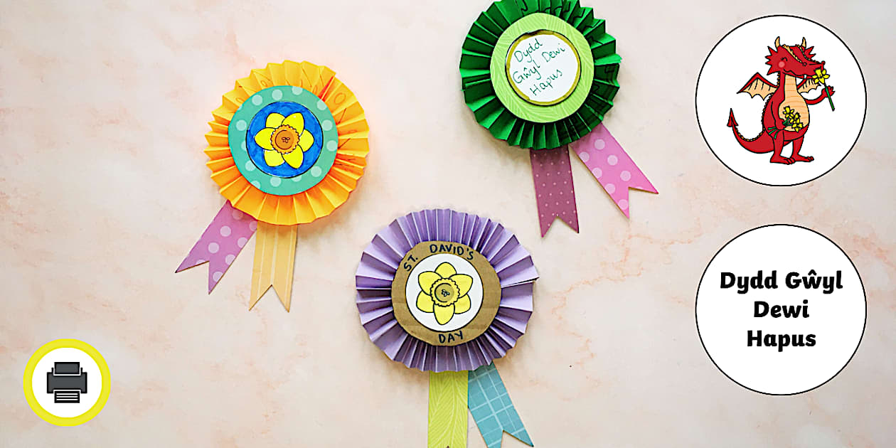 Rosette Badges Paper Craft - St. David's Day Craft Activity