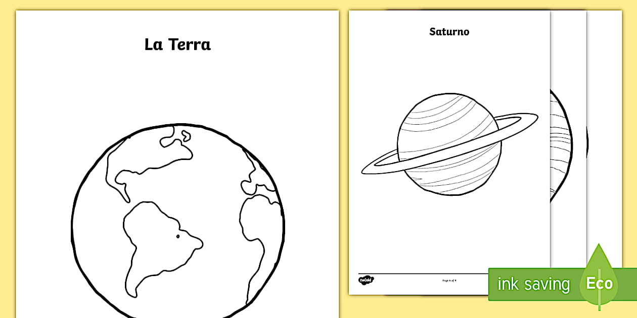 Disegni di Pianeti da Colorare | Il Sistema Solare - Twinkl