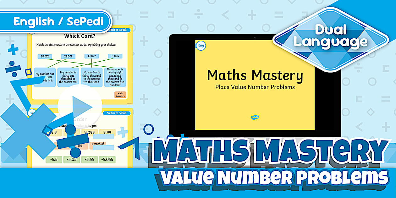 Grade 4 Maths Place Value Number Problems Sepedi/English