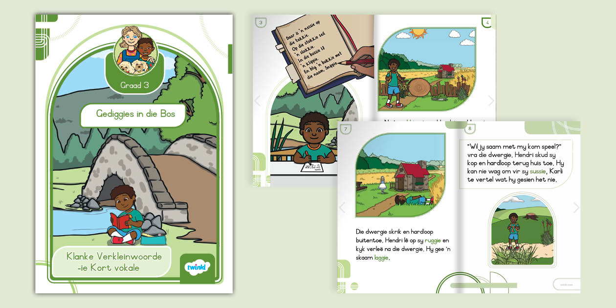 Graad 3 Klanke Verkleinwoorde bv. bus-bussie e-boek - Twinkl