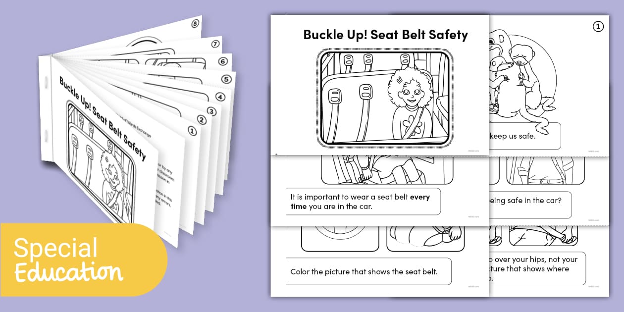 Seat Belt Safety Printable Book for Special Education