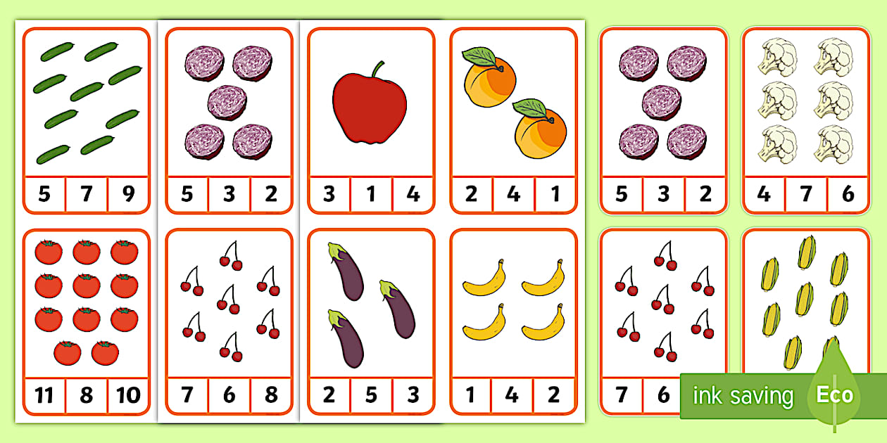 NSW Food Counting Peg Cards Activity (teacher made) - Twinkl