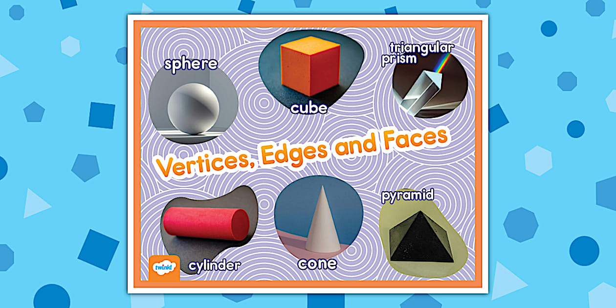 Vertices, Edges and Faces Display Poster (teacher made)